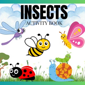 Learning Nature Activity Workbook Insect Educational Printable Coloring ...