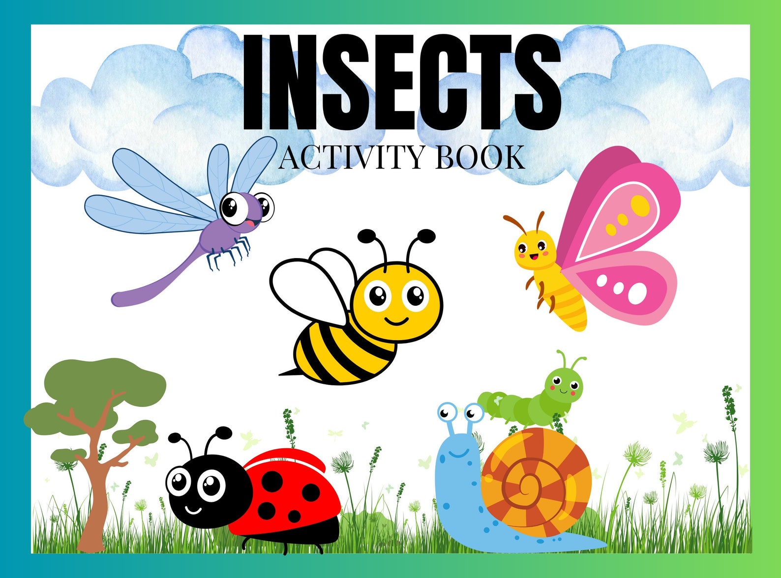 Learning Nature Activity Workbook Insect Educational Printable Coloring ...