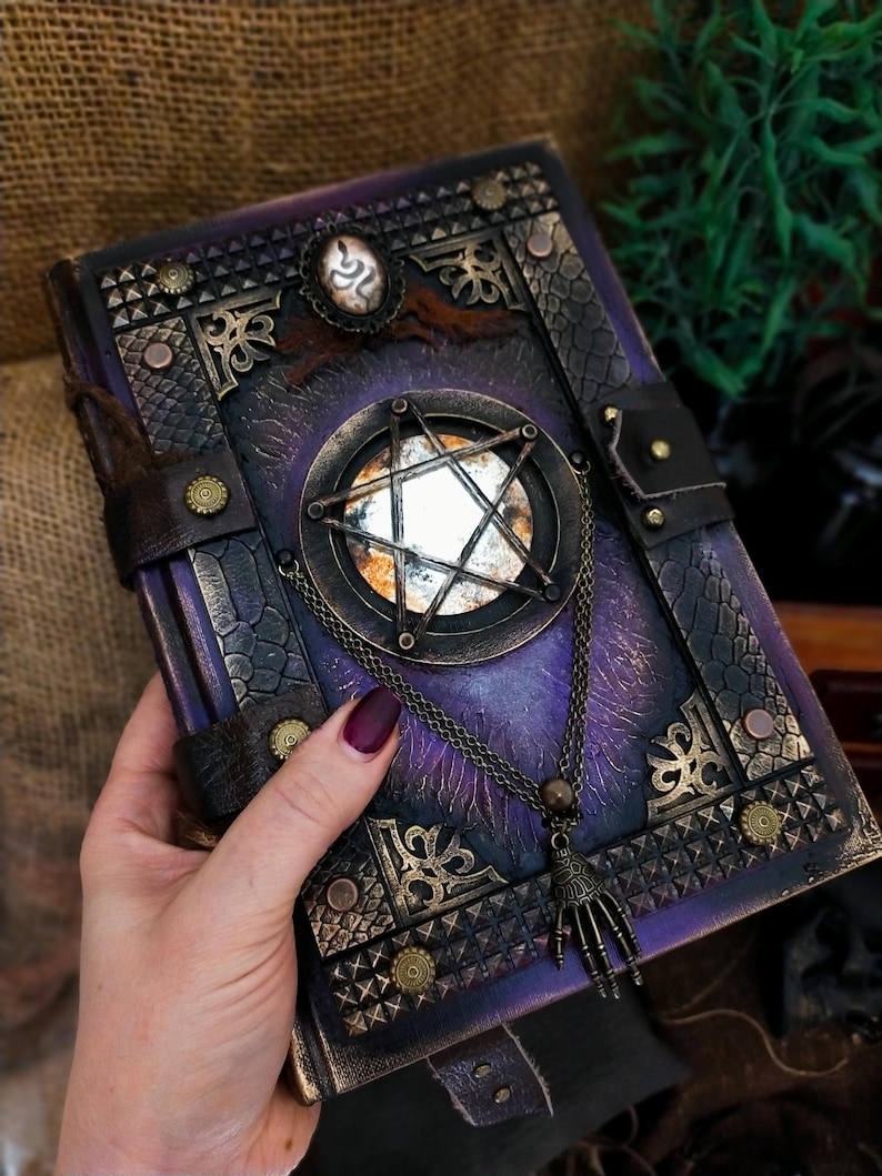 Hand-finished Grimoire, Custom Gothic Book of Shadows, Writing Notebook ...