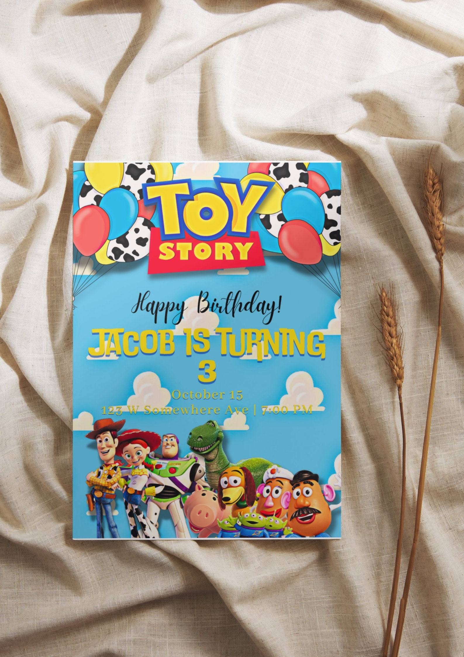 Toy Story Kids Birthday Party Digital Invitation - Etsy