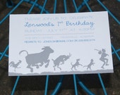 Items similar to Silhouette Animal Parade Invitation - Birthday or Baby ...