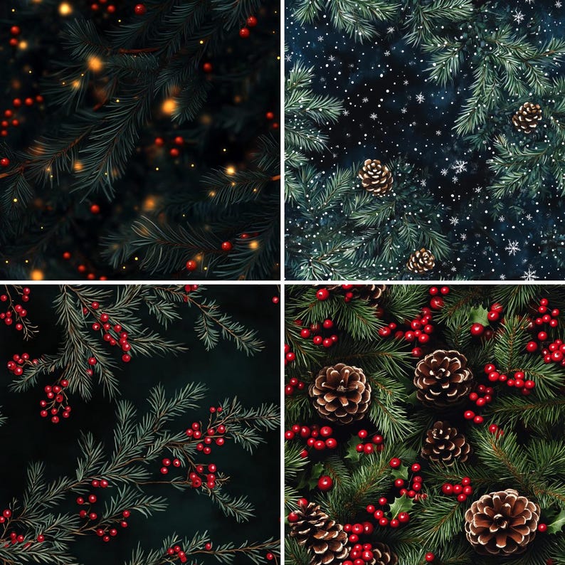 Vintage Christmas Seamless Digital Paper, Retro Xmas Decor, Pink Retro ...