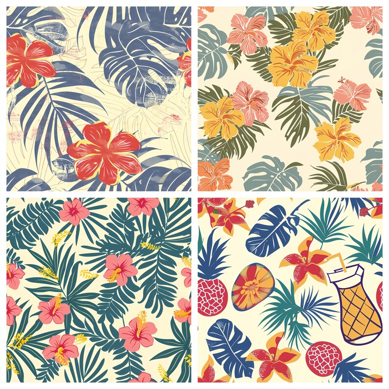 Hawaii Digital Paper Download - Summer Floral Hawaiian Printable ...
