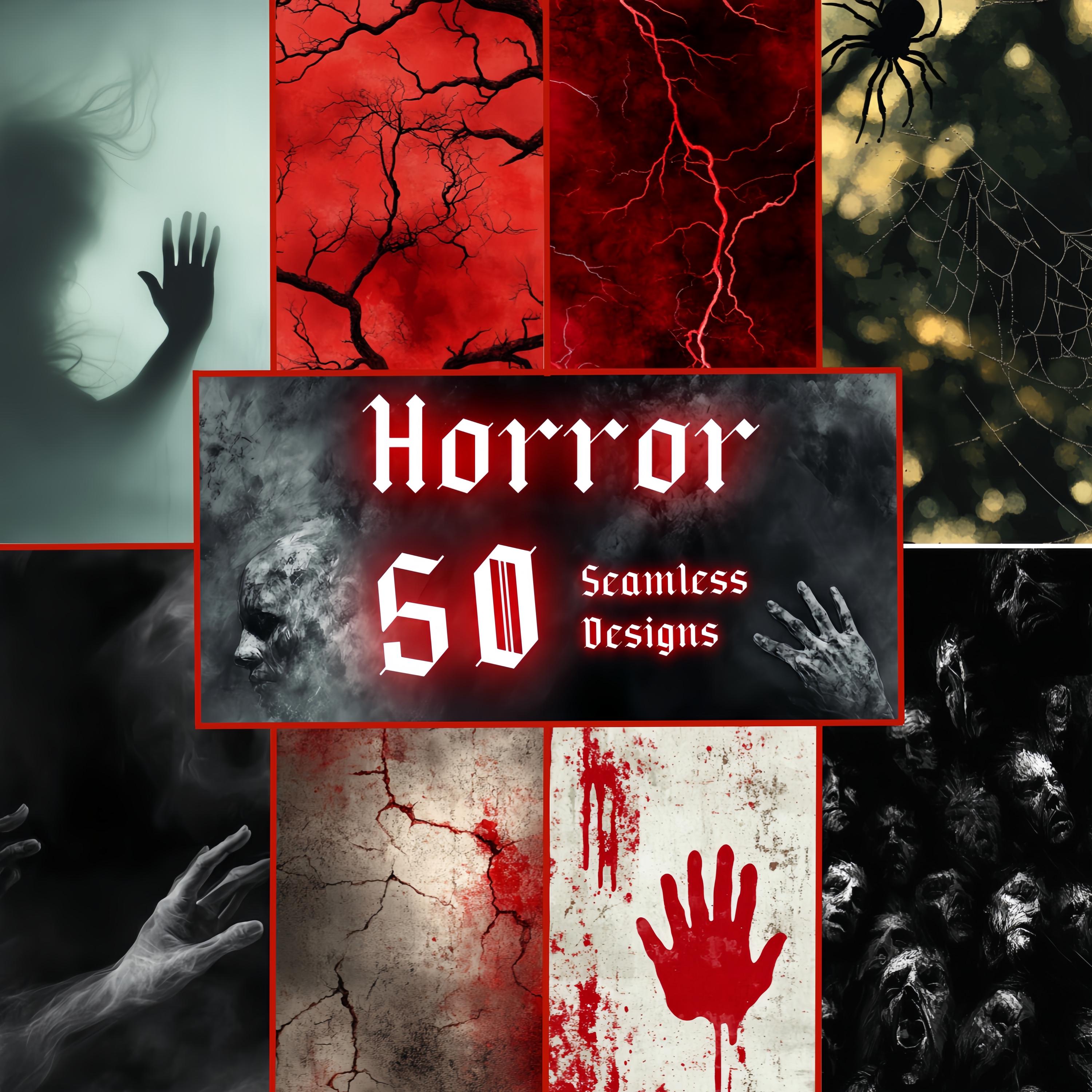 Zombie Seamless Digital Paper, Printable Horror Set, Vampire Room Decor ...