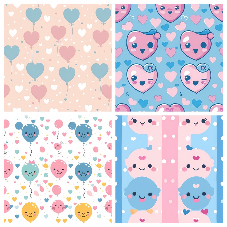 Seamless Digital Paper Backgrounds Perfect for Baby Shower, New Baby ...