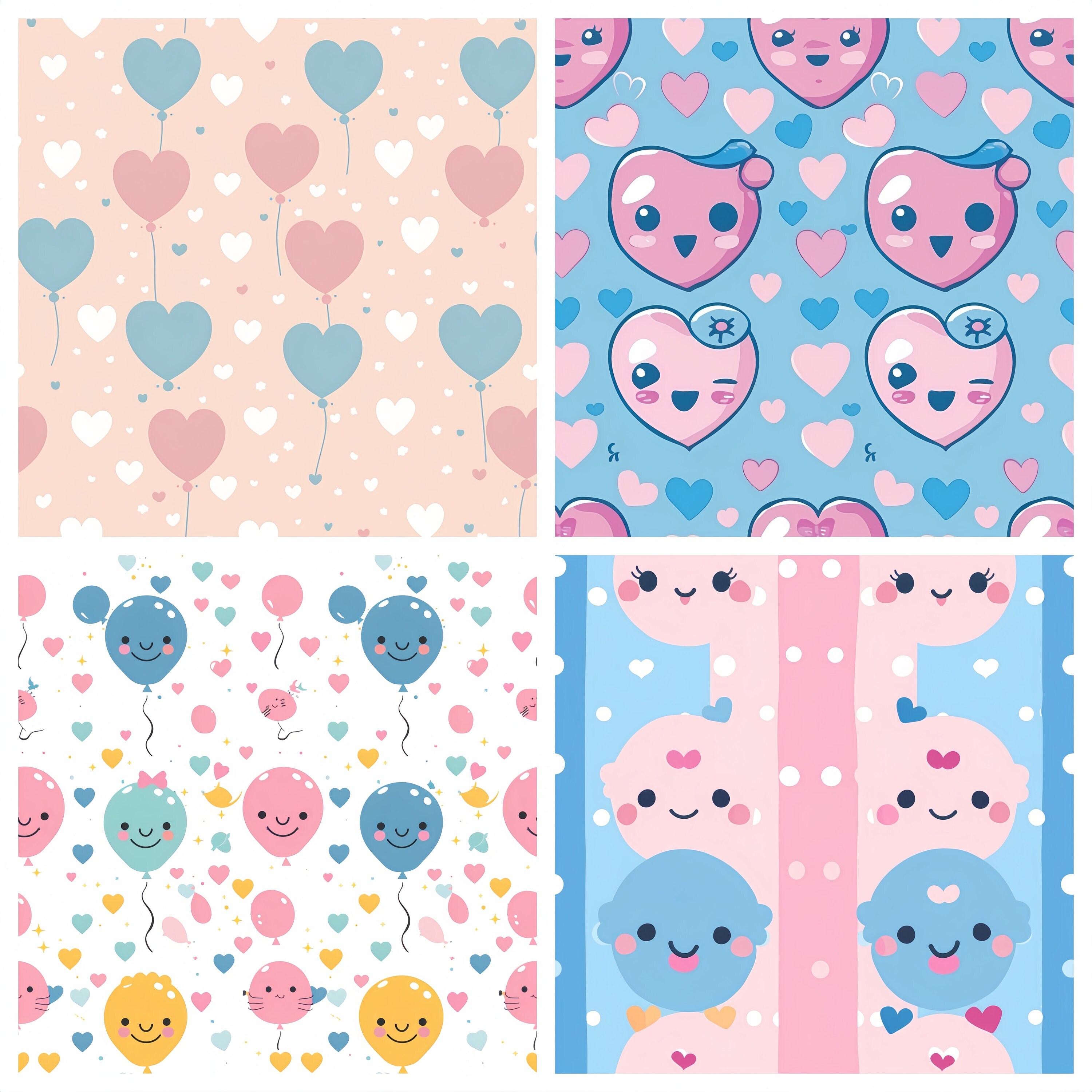 Seamless Digital Paper Backgrounds Perfect for Baby Shower, New Baby ...