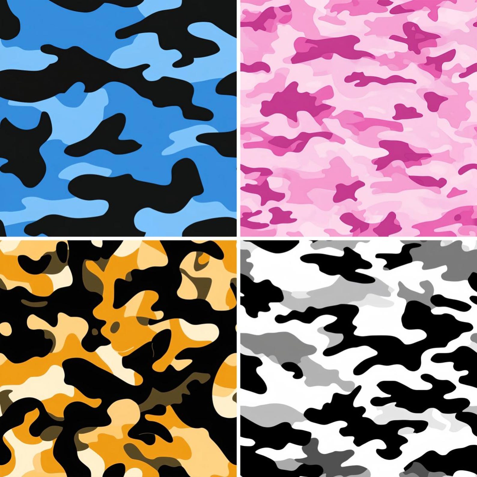 Camouflage Papers Digital Printable Background, Army Camo Seamless ...