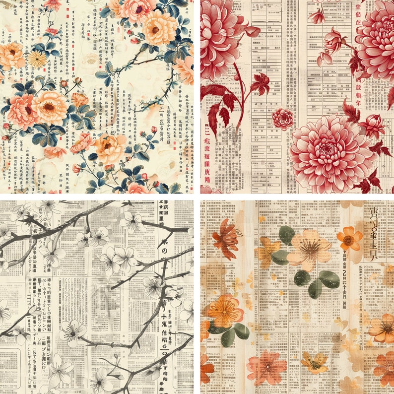 Seamless Newsprint, Retro Newspaper Clipping Art, Newspaper Print Set ...
