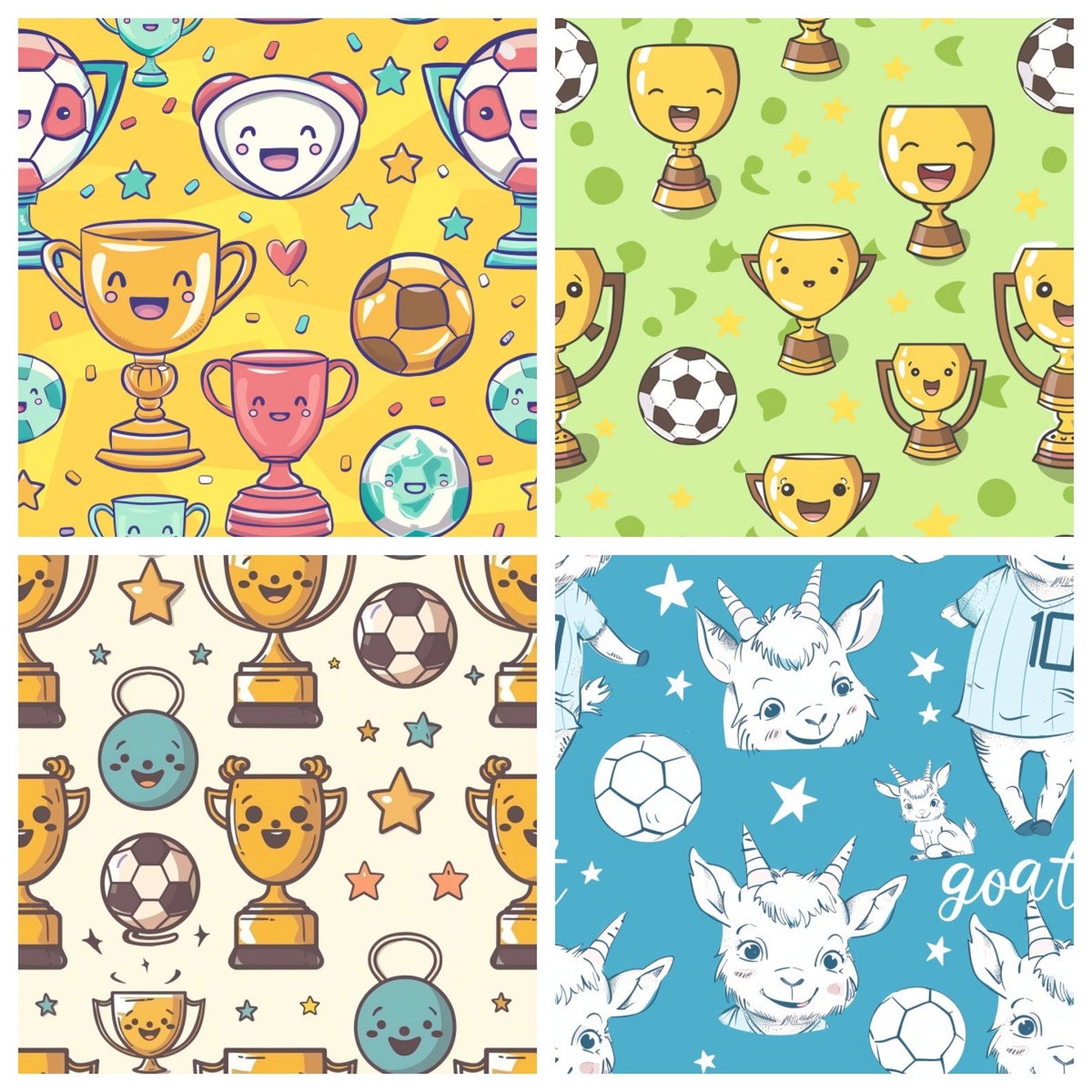 50 Soccer Digital Printable Paper, Football Seamless Background ...