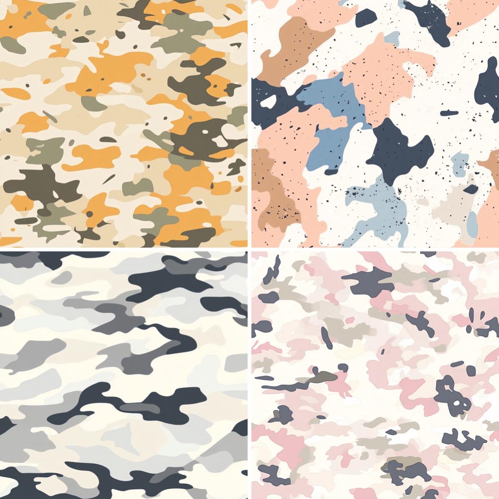Camouflage Papers Digital Printable Background, Army Camo Seamless ...