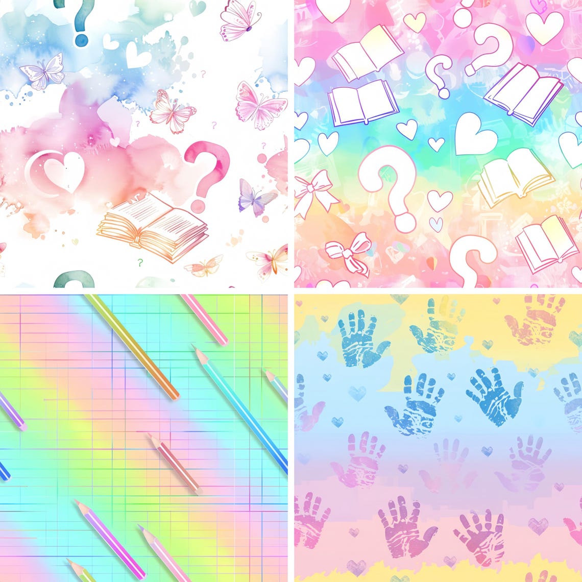 Seamless Pattern Back to School, Education School Art, Puffy Letter ...