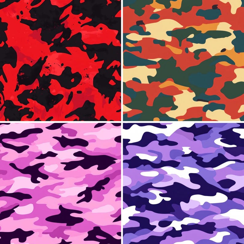 Camouflage Papers Digital Printable Background, Army Camo Seamless ...