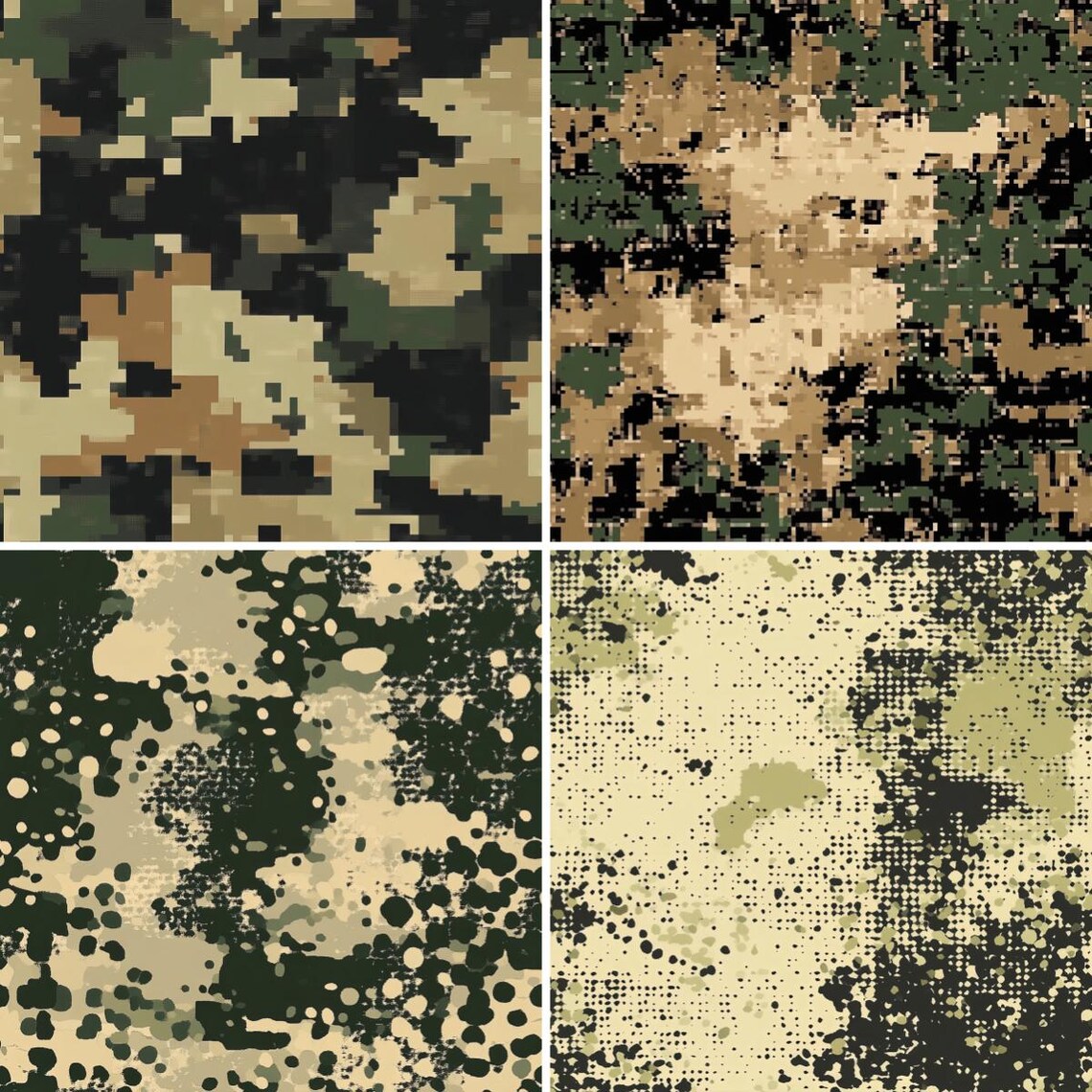 Camouflage Papers Digital Printable Background, Army Camo Seamless ...