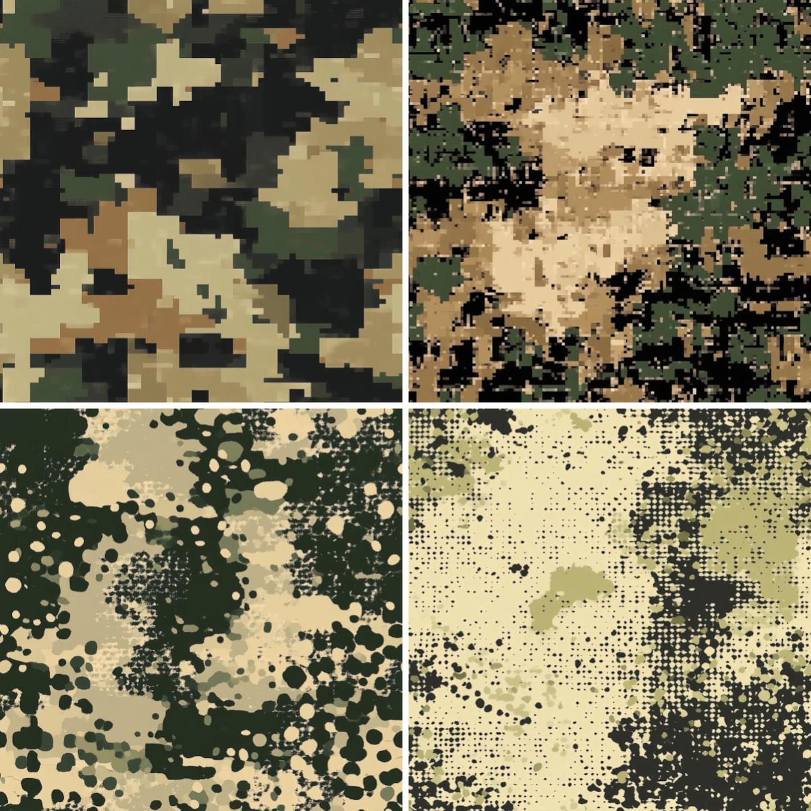 Camouflage Papers Digital Printable Background, Army Camo Seamless ...