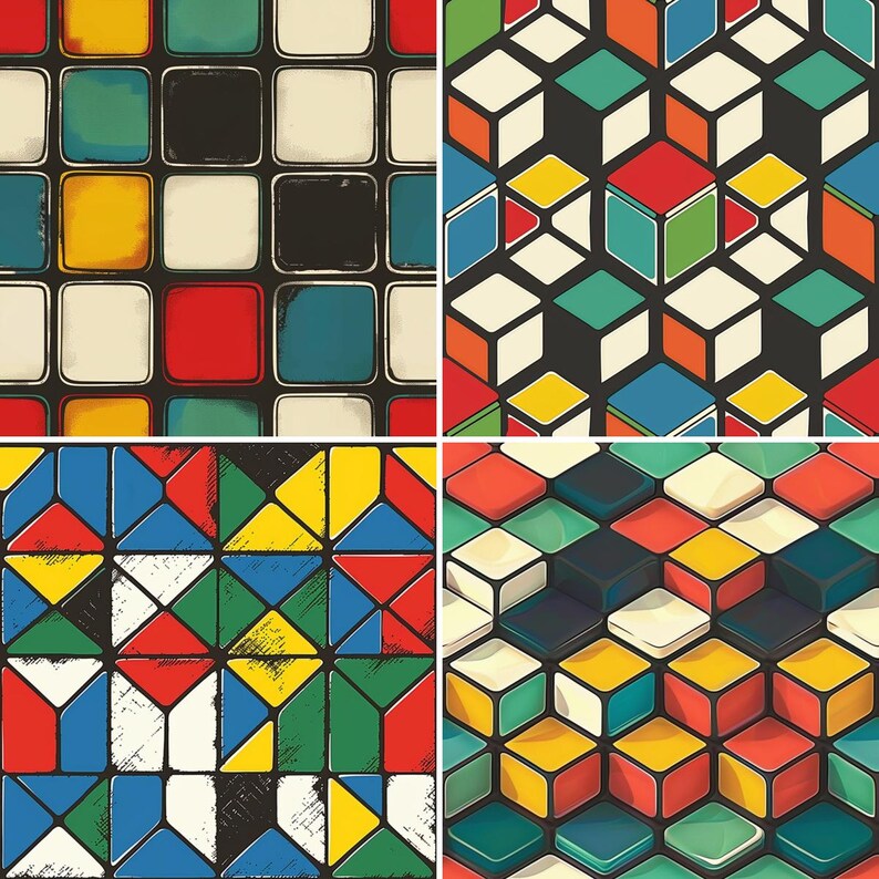 Board Game Seamless, Boho Check Pattern, Maze Decal, Digital Art Puzzle ...