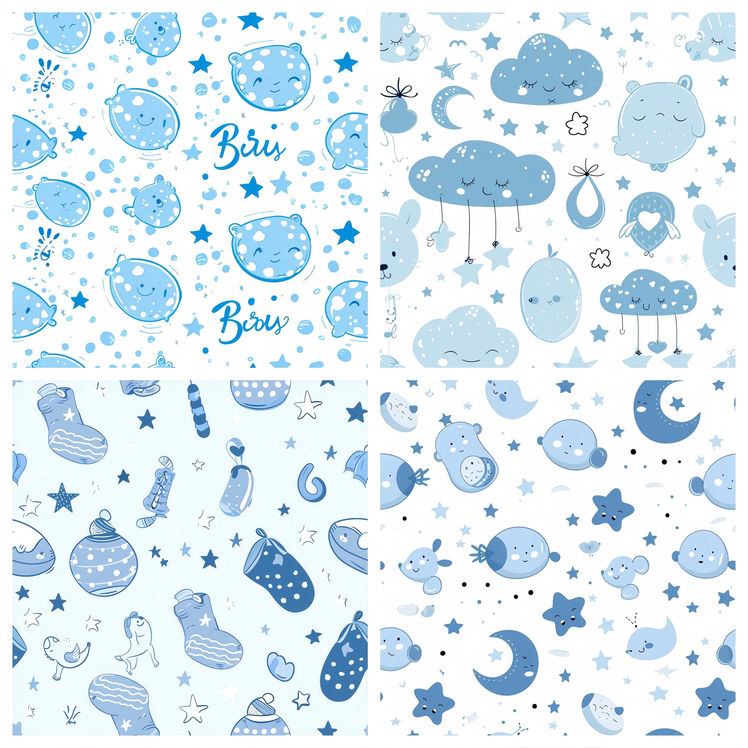 Seamless Digital Paper Backgrounds Perfect for Baby Shower, New Baby ...