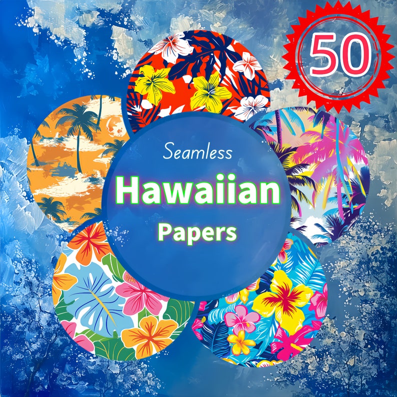 Hawaii Digital Paper Download - Summer Floral Hawaiian Printable ...
