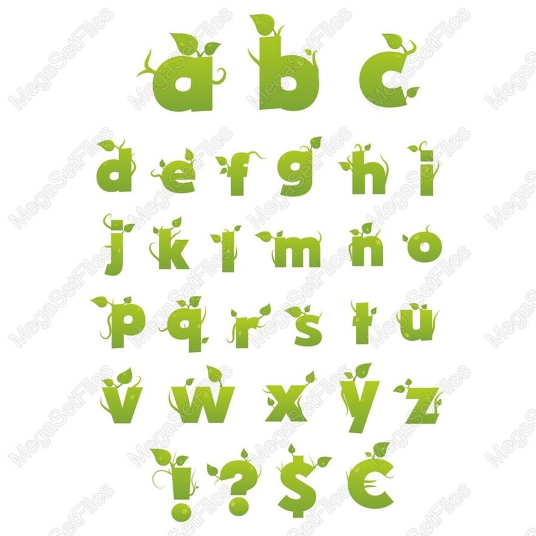 Leafy Green Alphabet SVG PNG | Eco Plant Letters | Nature Inspired ...