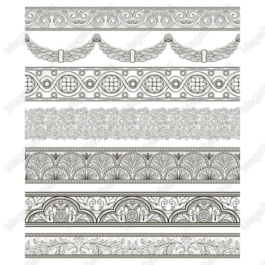 200,000 Cliparts + Ornate Classical Borders Clipart SVG PNG | Intricate ...