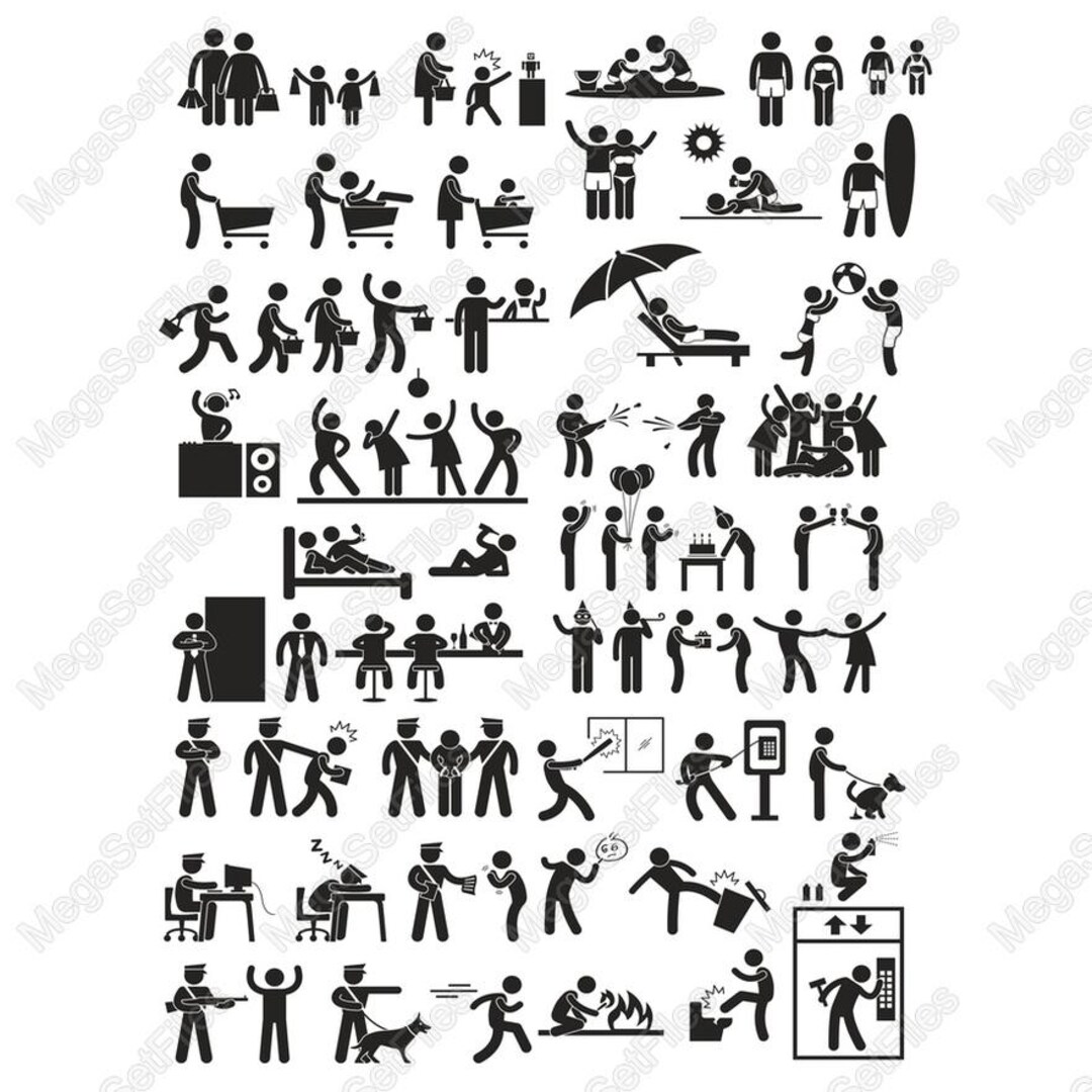 200,000 Cliparts + Stick Figure Activity Illustrations in SVG, PNG ...