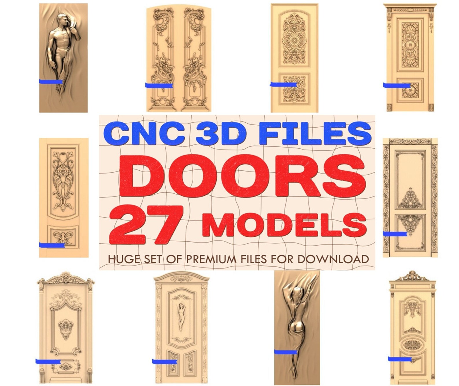 Doors 27 Pcs CNC Stl 3d Models. Doors Stl,doors Cnc,doors 3d,doors ...