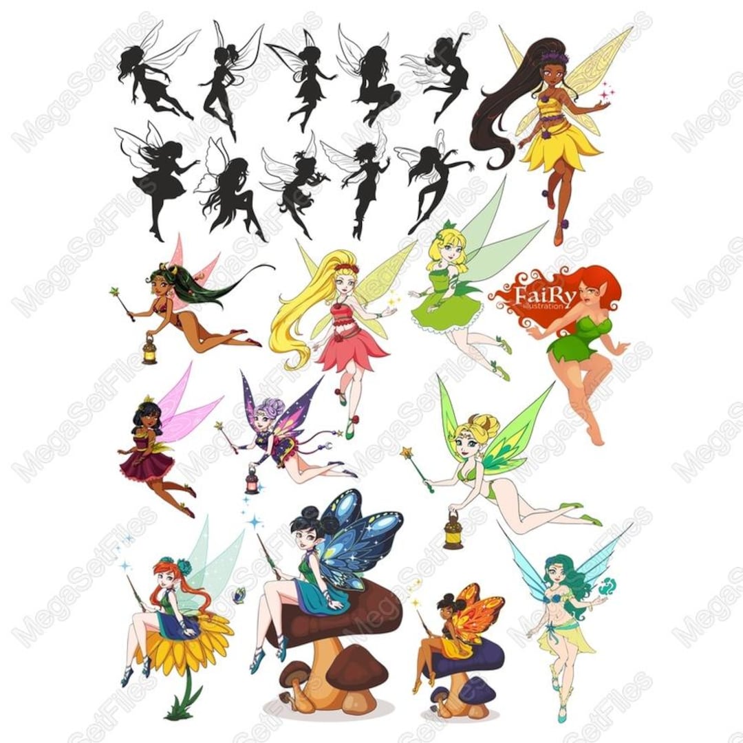 Magical Fairy Clipart in SVG, PNG | Colorful Fantasy Elements for ...