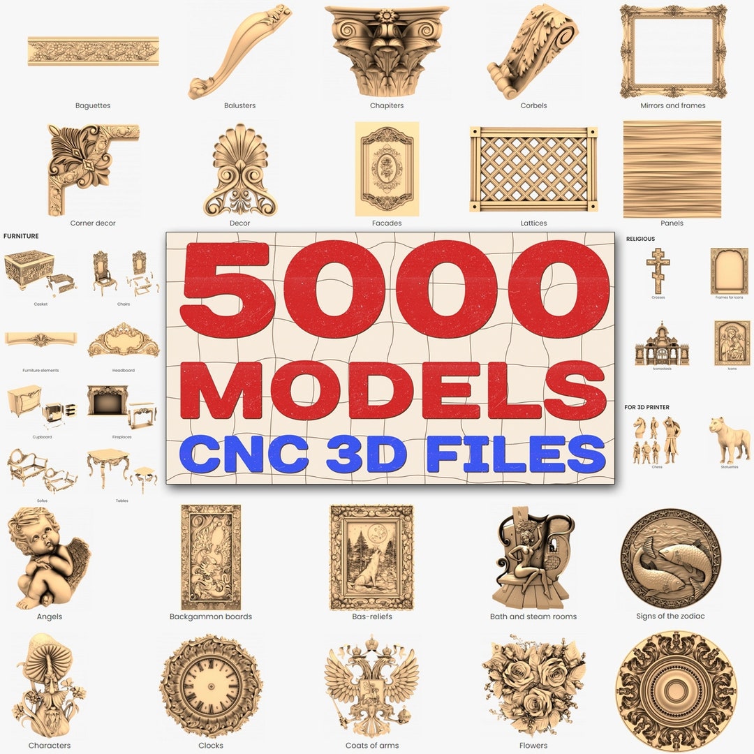 5000 3D Models for CNC Router, Stl File, 3d Cnc, Stl, 3d Stl Cnc, Cnc ...