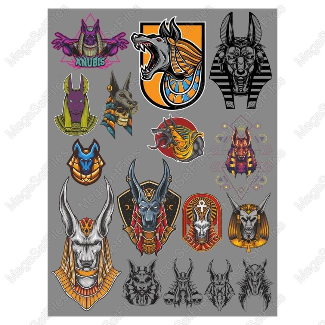 200,000 Cliparts + Anubis Head Clipart Set SVG PNG | Egyptian God ...