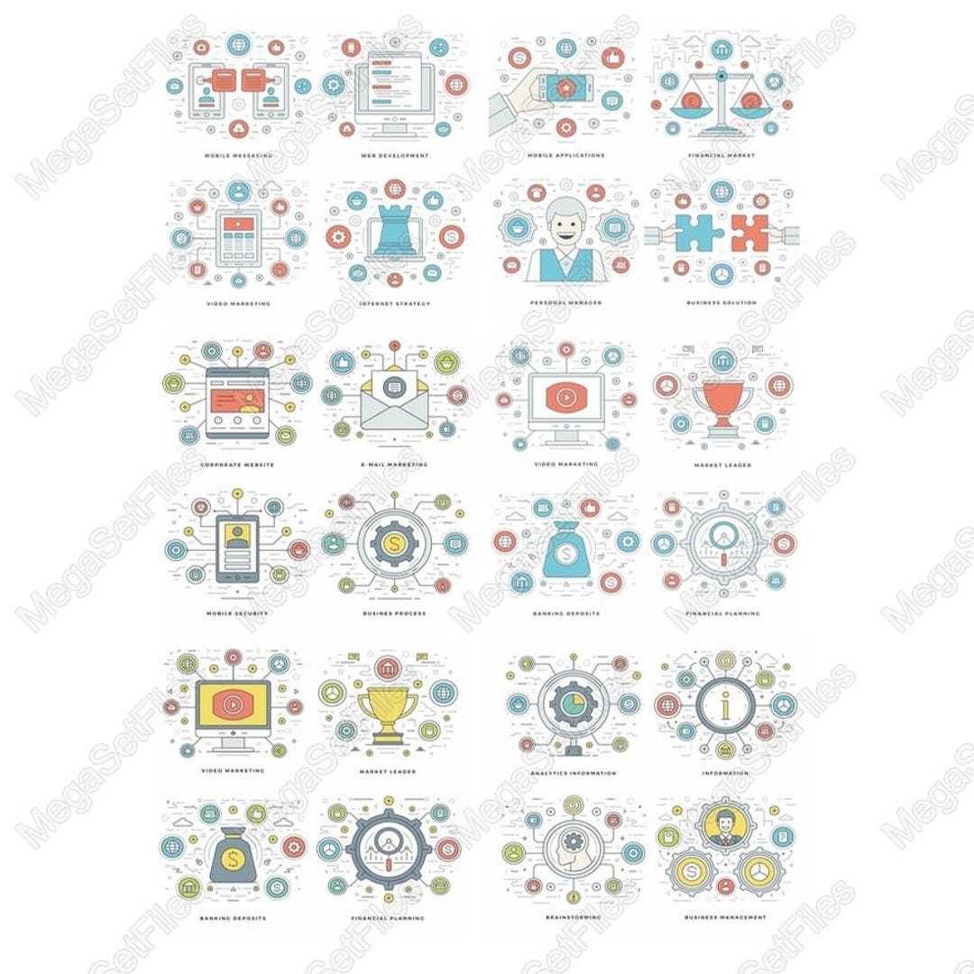200,000 Cliparts + Business Strategy Infographic Clipart Set SVG PNG ...