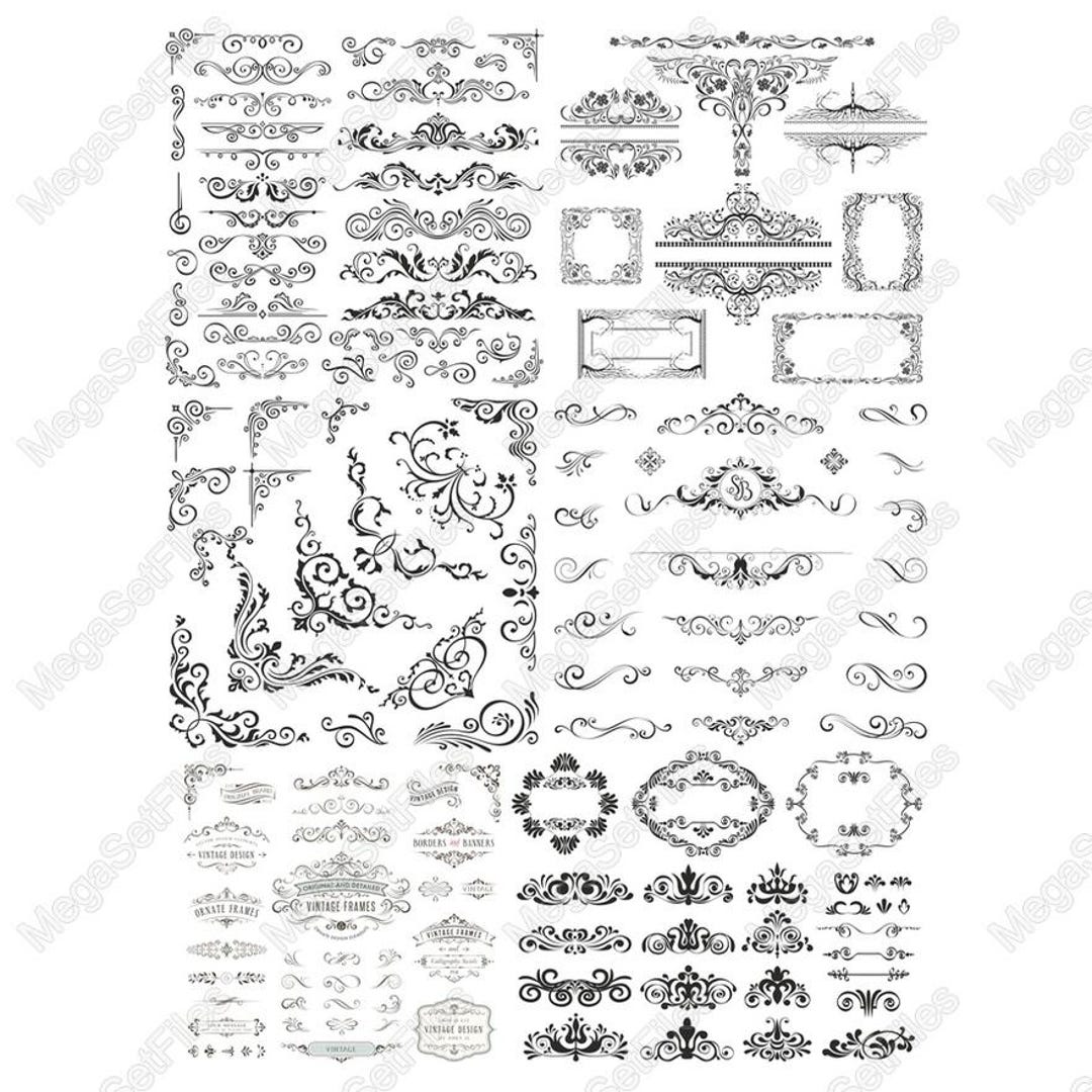 200,000 Cliparts + Elegant Vintage Flourish Frames and Ornaments in ...