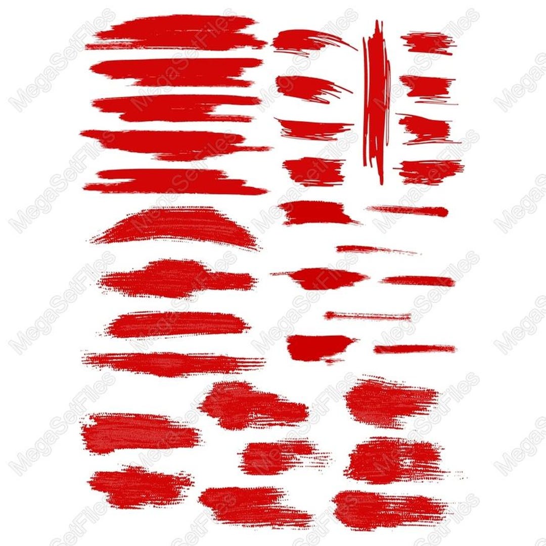 Premium Bold Red Brush Strokes Clipart Set in SVG PNG Abstract Artistic ...