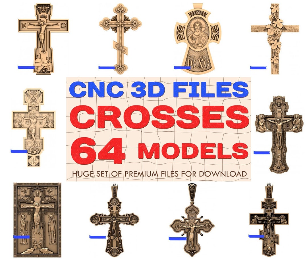 Crosses 64 Pcs CNC Stl 3d Models. Crosses Stl,crosses Cnc,crosses 3d ...