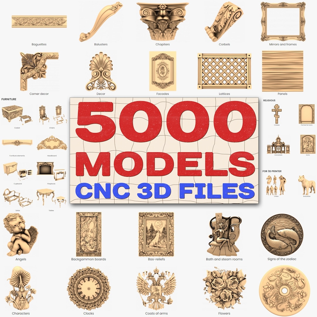 5000 3D Models for CNC Router, Stl File, 3d Stl, Stl Model, Cnc, Cnc ...