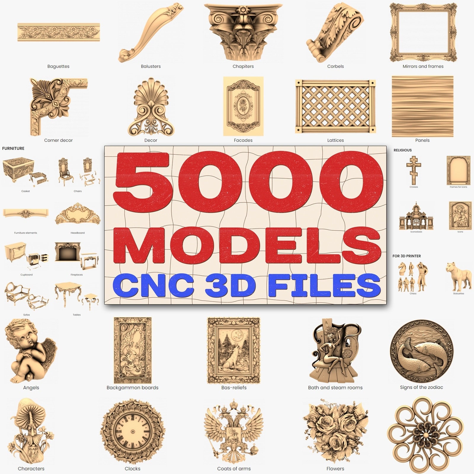 5000 3D Models for CNC Router, Stl File, 3d Cnc, Stl, 3d Stl Model, Cnc ...