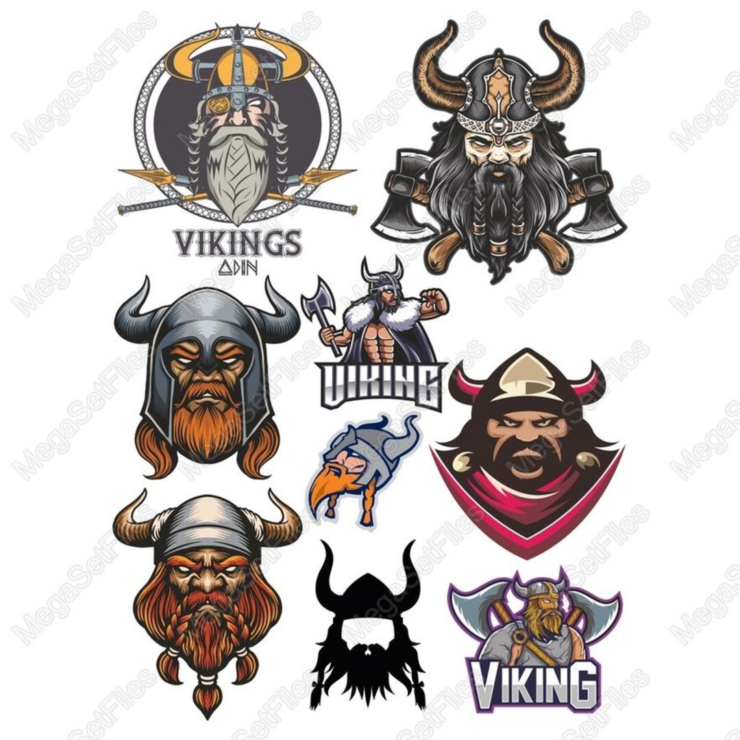 Premium Viking Warrior Clipart Set SVG PNG, Norse Mythology Collection ...