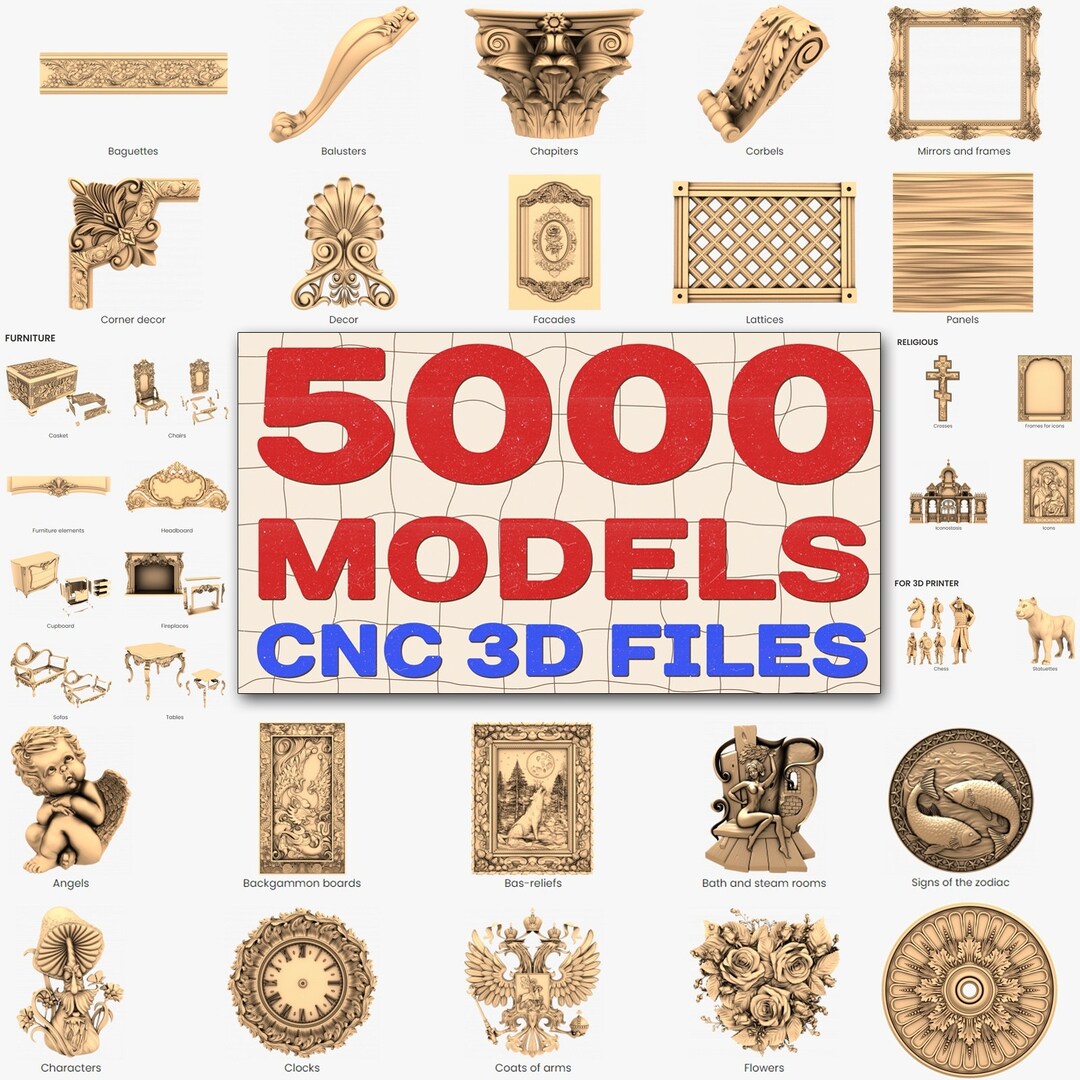 5000 3D Models for CNC Router, Stl File, Stl, 3d Stl, 3d Relief, Stl ...