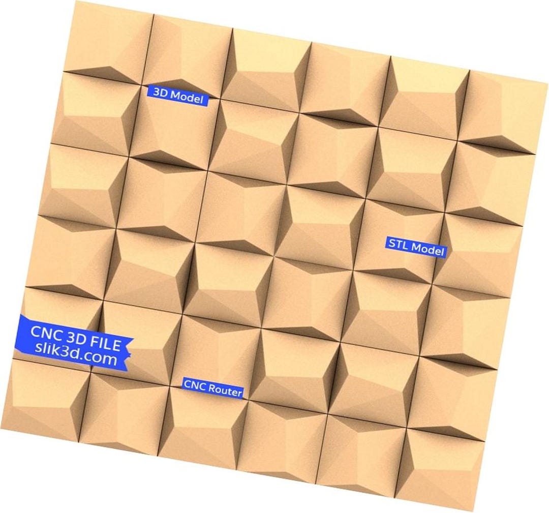 Prismatic Cubes Panel STL 3D Relief for CNC, Geometric Wall Accent - Etsy
