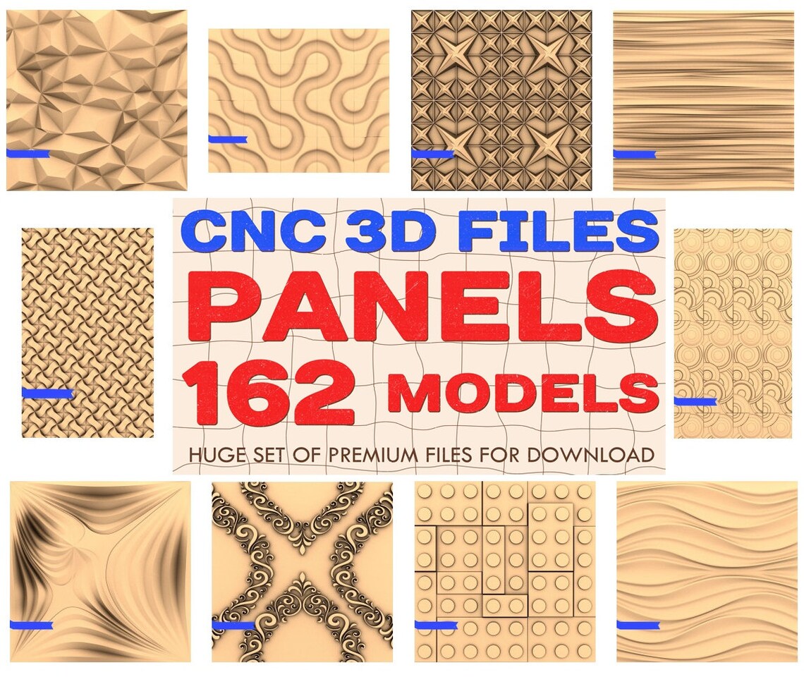 Panels 162 Pcs CNC Stl 3d Models. Panels Stl,panels Cnc,panels 3d ...