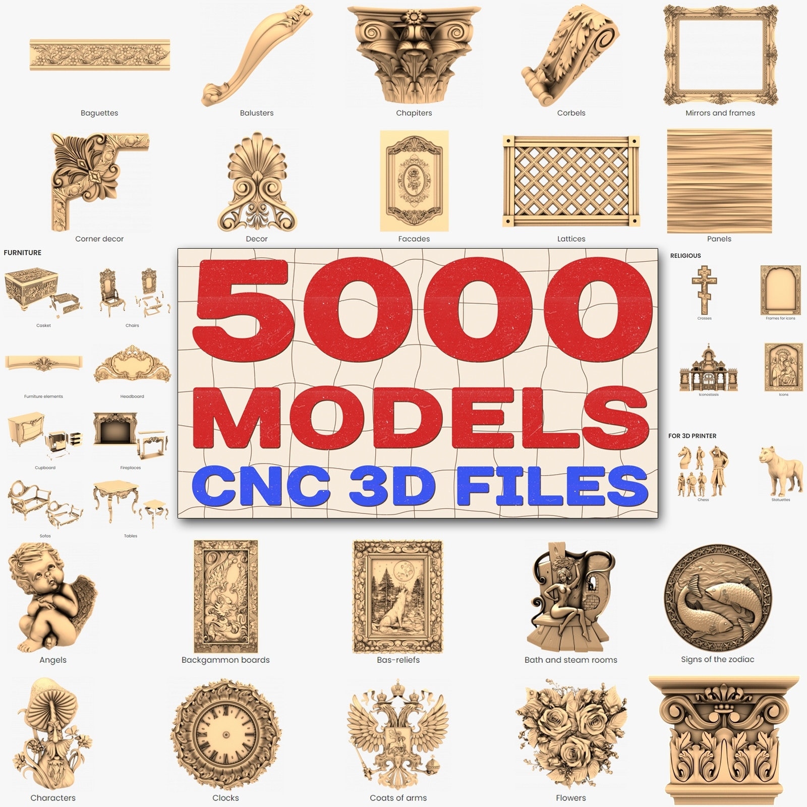5000 3D Models for CNC Router, Stl Model, Stl, Stl File, 3d Stl Model ...