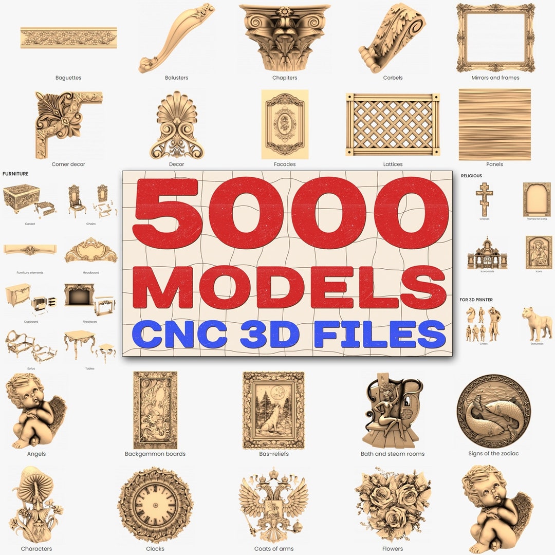 5000 3D Models for CNC Router, Stl Model, Stl, Stl File, Router ...
