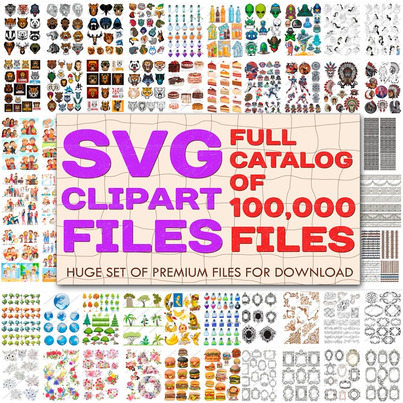 100,000 Clipart! Clipart Bundles, Clipart Mega Set, Clipart Collections ...