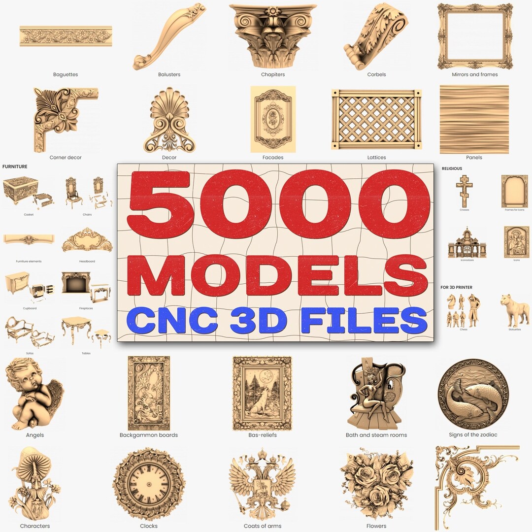 5000 3D Models for CNC Router, 3d Models Cnc Router, 3d Model Stl File ...