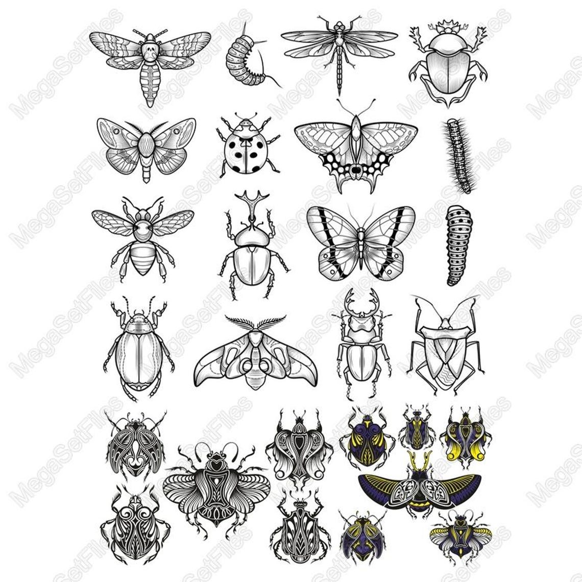 200,000 Cliparts + Intricate Insect Clipart Set SVG, PNG ~ Bug ...