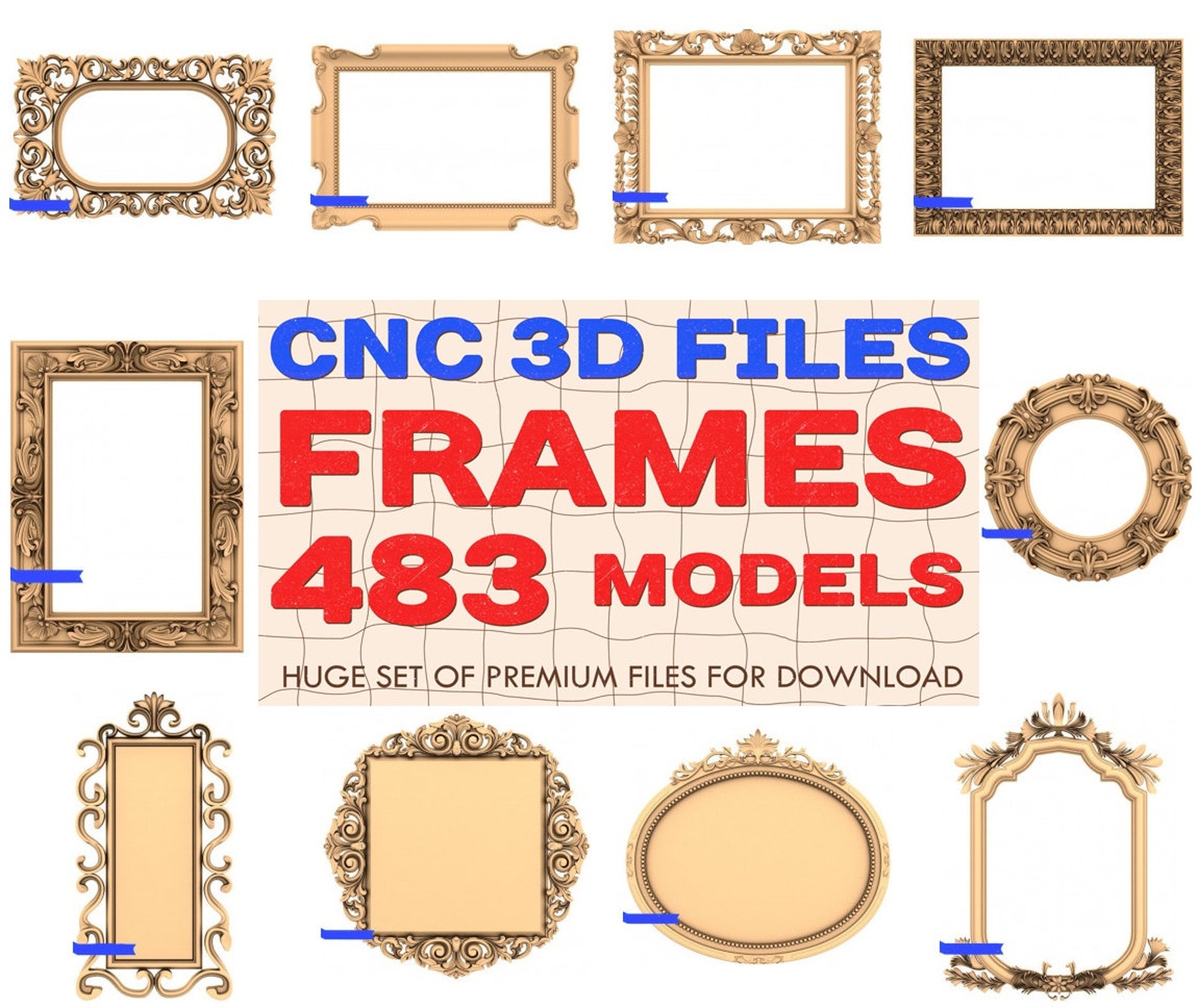Frames 483 Pcs CNC Stl 3d Models. Frames Stl,frames Cnc,frames 3d ...