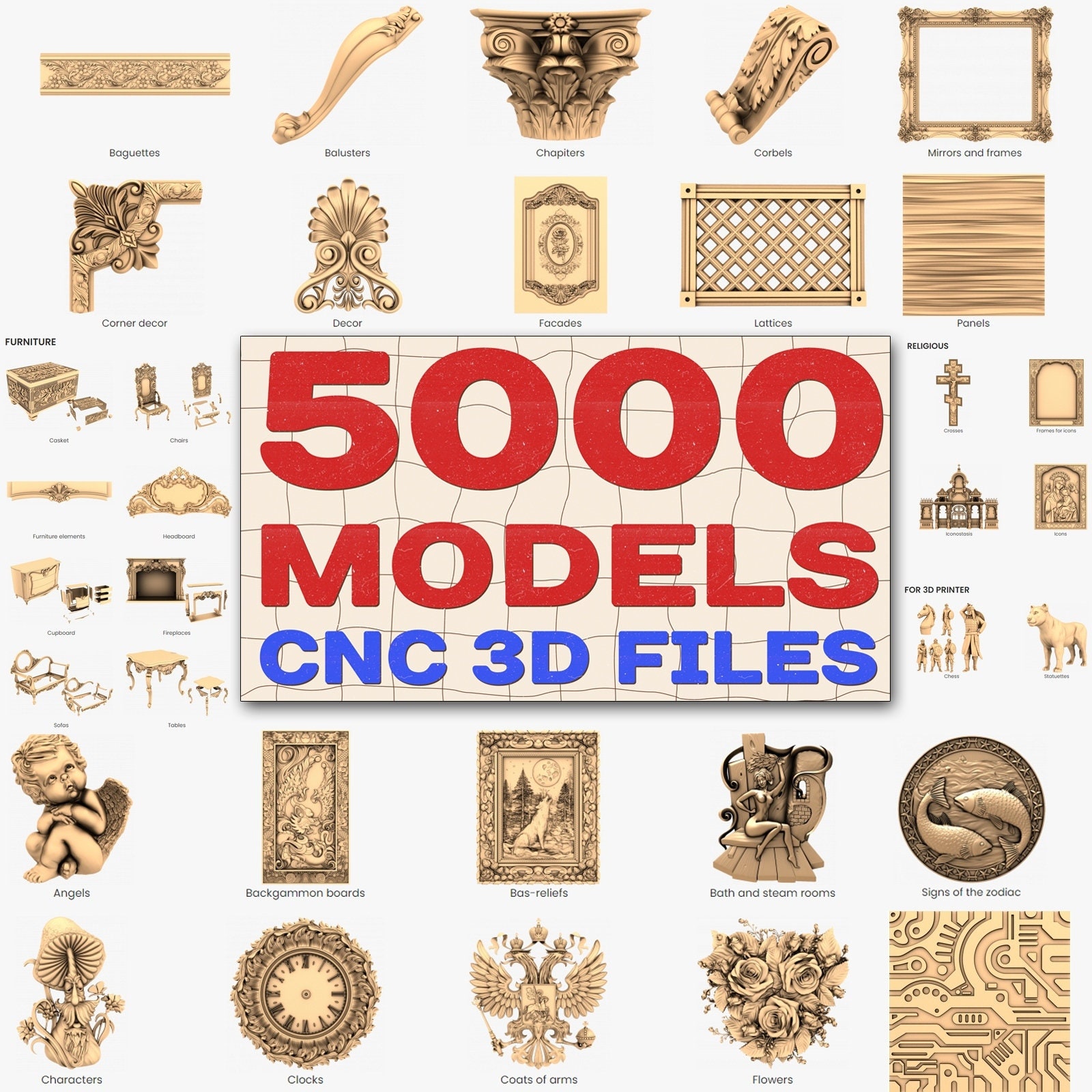 5000 3d Models For Cnc Router Stl File Decorative Pattern Decorate