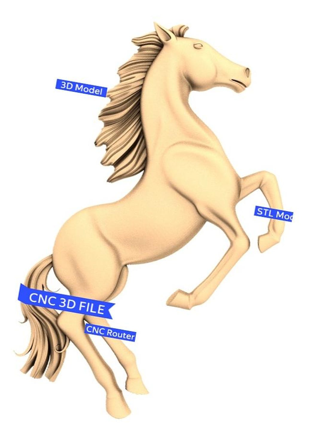 Stallion Spirit STL 3D Relief – Dynamic Horse Wall Panel for Cnc - Etsy
