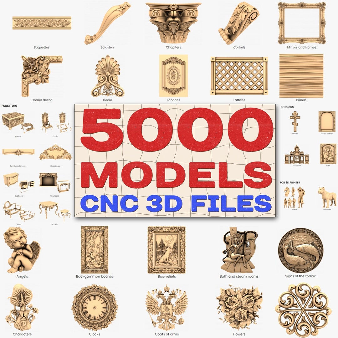 5000 3D Models for CNC Router, Stl File, Stl Model, 3d Stl, 3d Model ...