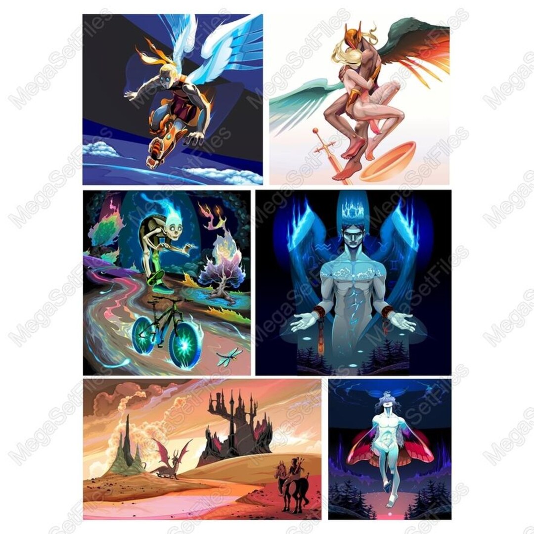 Premium Fantasy Adventure Art Set SVG PNG - Mythical, Surreal, Vibrant ...