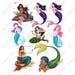 Mermaid Clipart Collection SVG PNG, Colorful Fantasy Illustrations ...