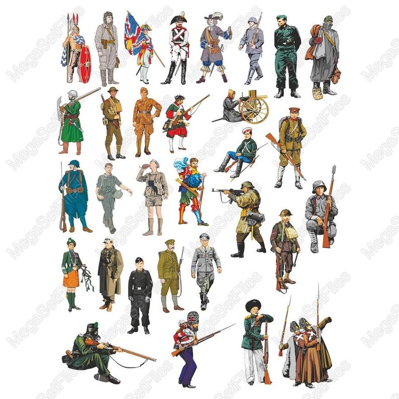 200,000 Cliparts + Historical Military Figures Clipart Set in SVG, PNG ...
